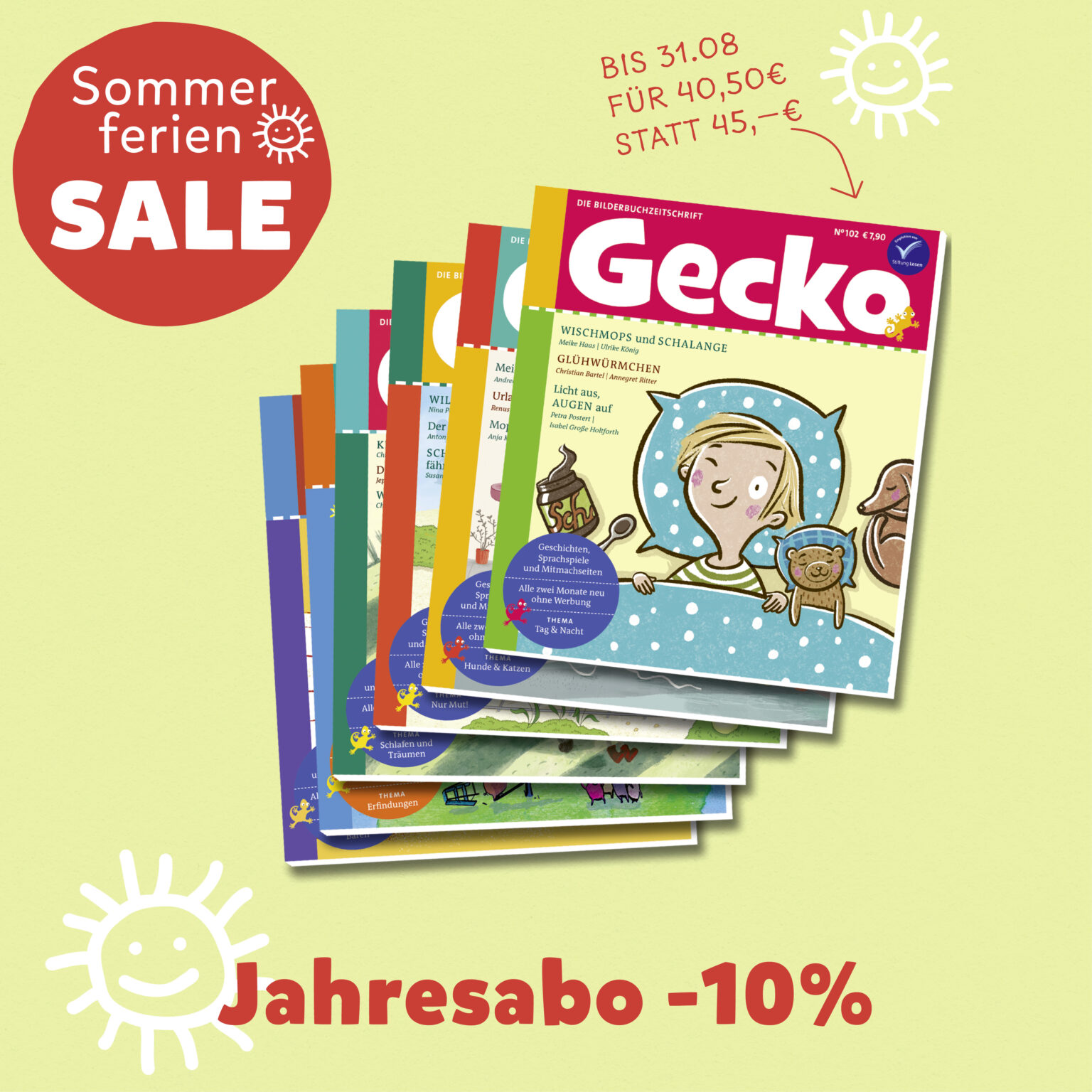 Sommer Sale Gecko Jahres-Abo